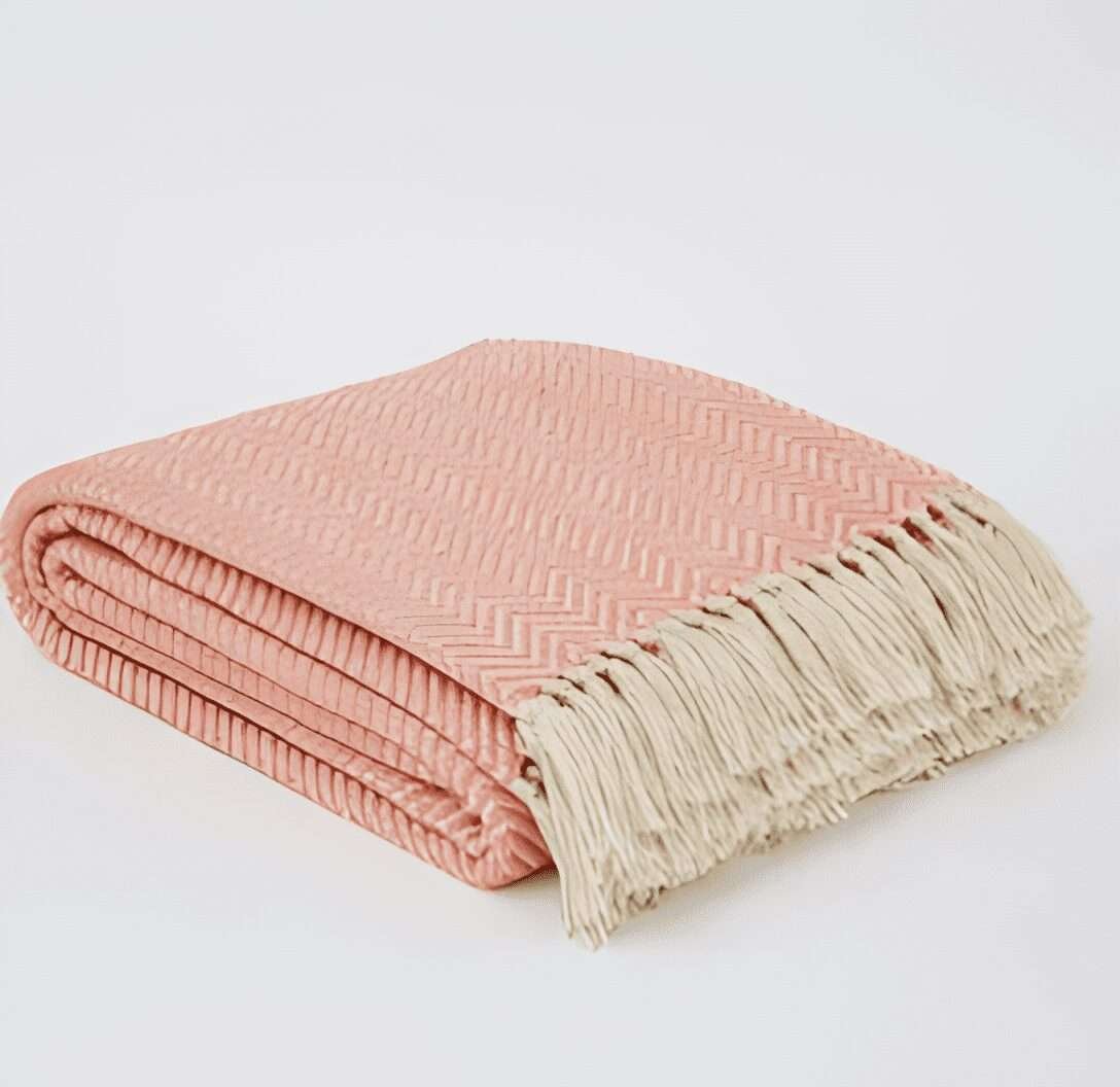 Herringbone Coral Blanket