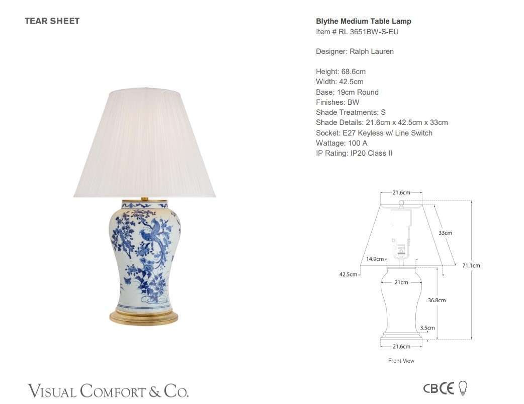 Blythe Table Lamp in Blue & White Porcelain